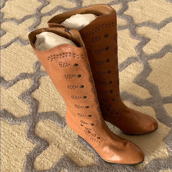 Reba | Shoes | Reba Dixie Cowgirl Tan Leather Heeled Boots | Poshmark